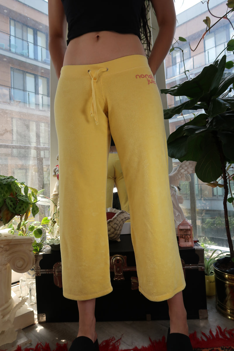 NWT Vintage Juicy Couture Yellow Terry Cloth “Nonstop Juicy” Pants ...